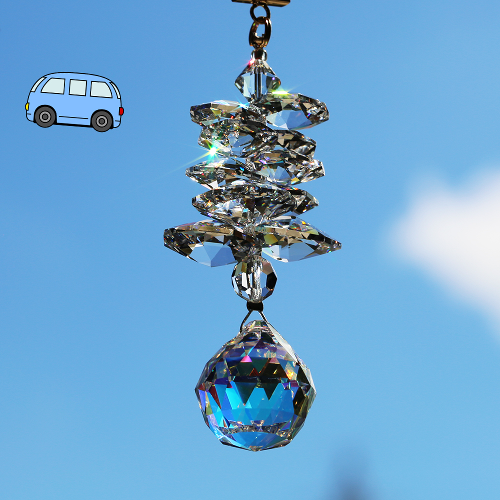 ☆車用サンキャッチャー：ミニTREE ASFOUR2cmオーロラ